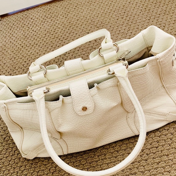 Celine | Bags | Celine White Leather Handbag | Poshmark